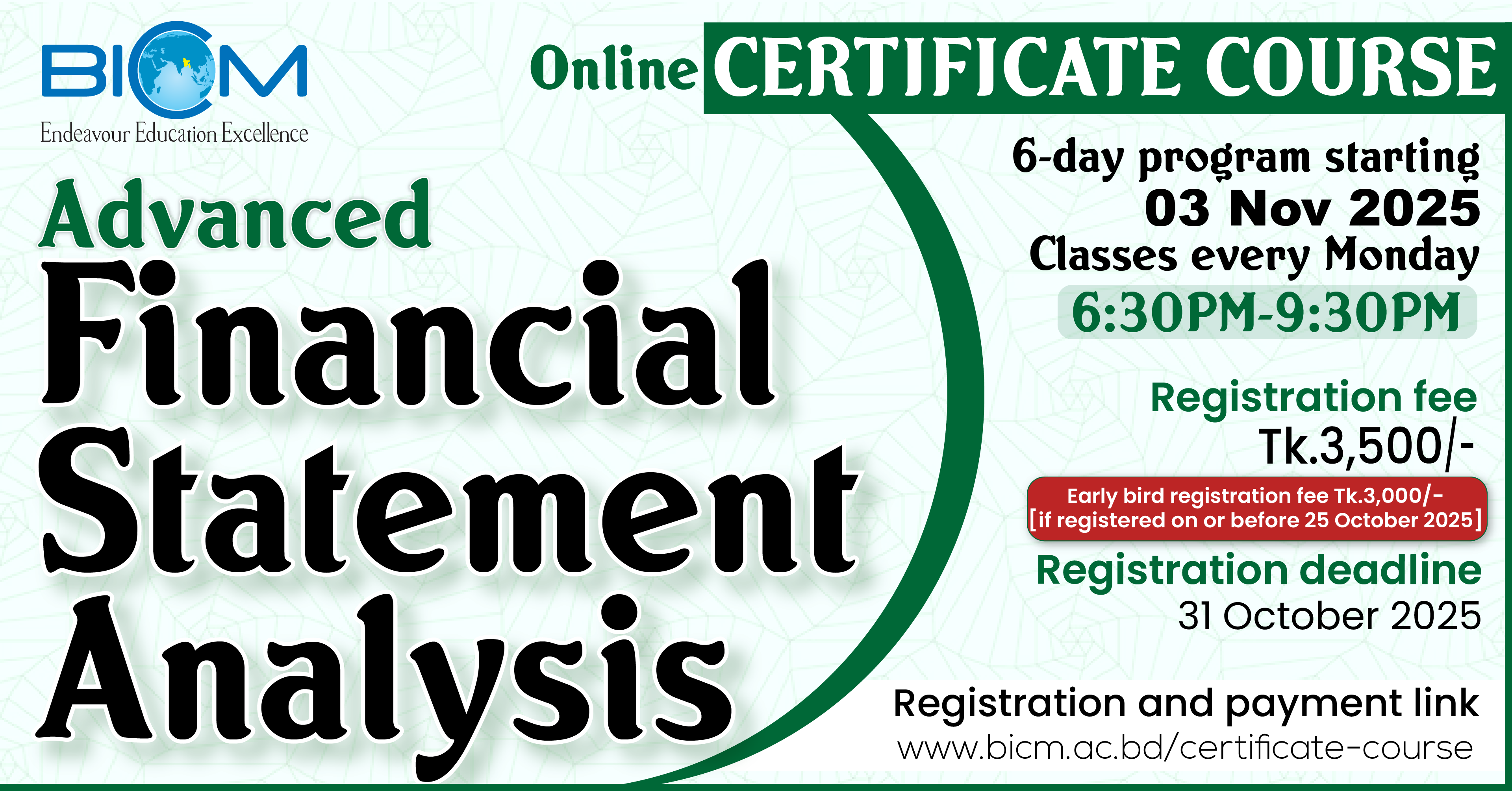 Advanced Financial Statement Analysis (Online course) | BICM